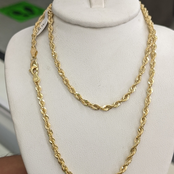 unbrand | Jewelry | 4kt Real Gold Rope Chain 3mm 22 Inch | Poshmark